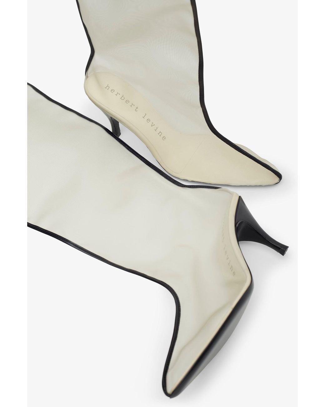 Herbert Levine Drawing A Blank 85 Ivory Mesh Boots in White | Lyst
