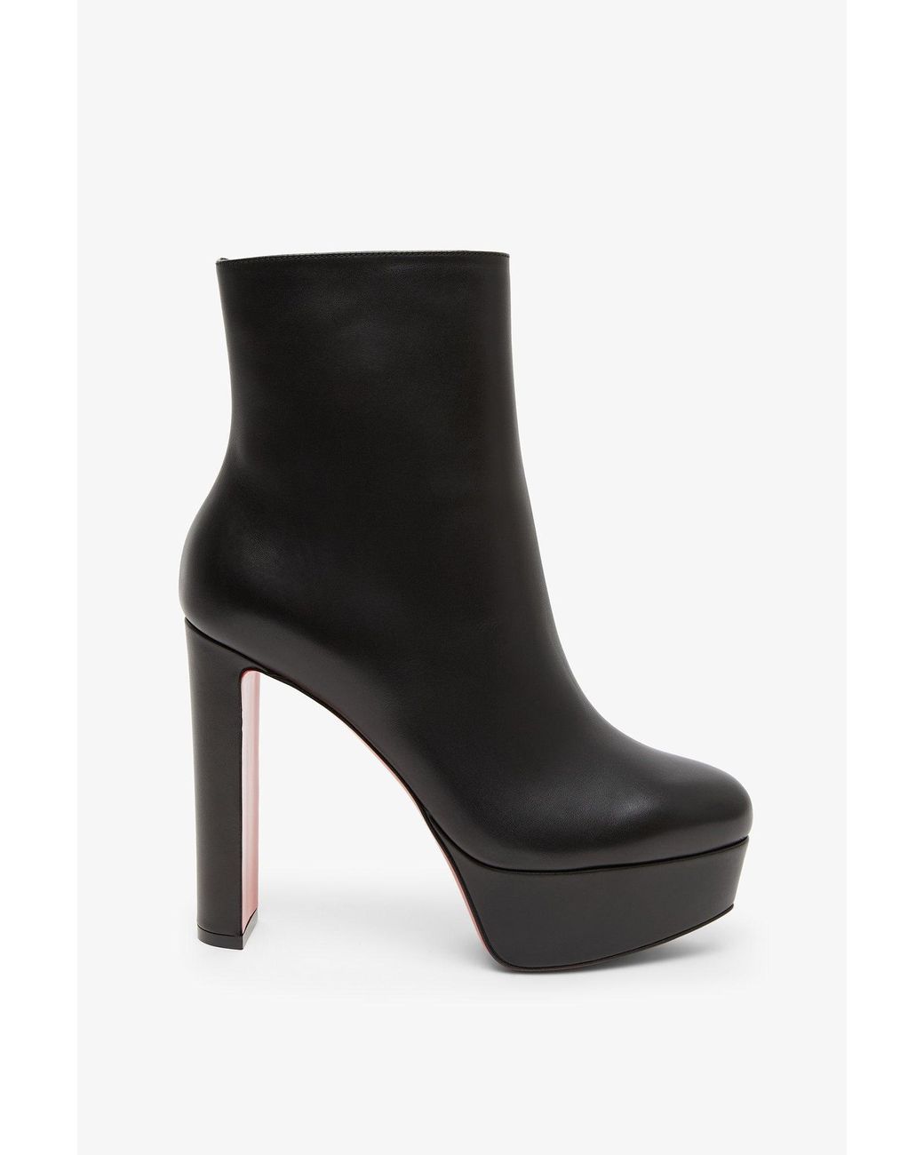 Christian Louboutin Loo 130 Leather Platform Boots in Black | Lyst