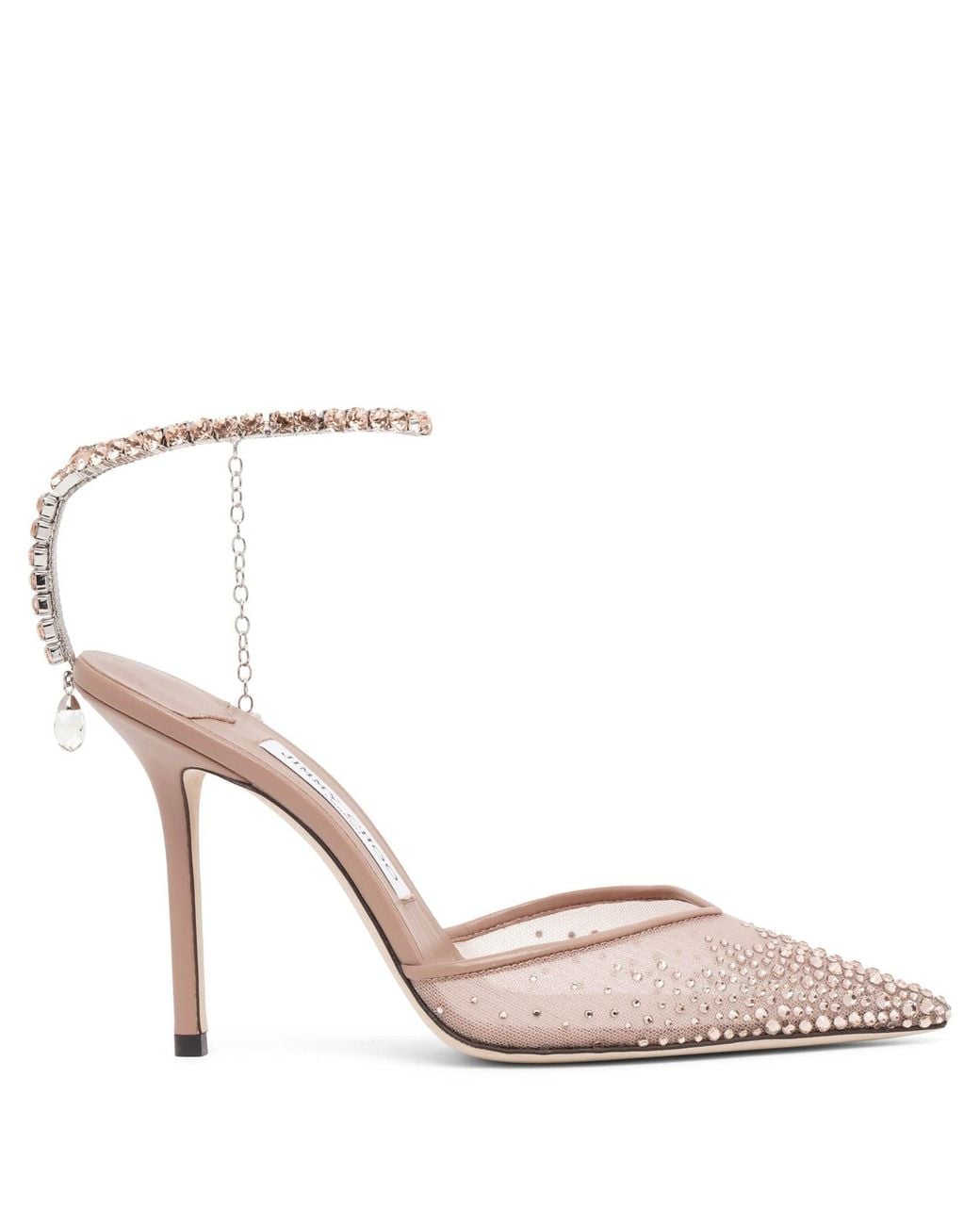 Jimmy Choo Saeda 100 Pink Glitter Pumps | Lyst