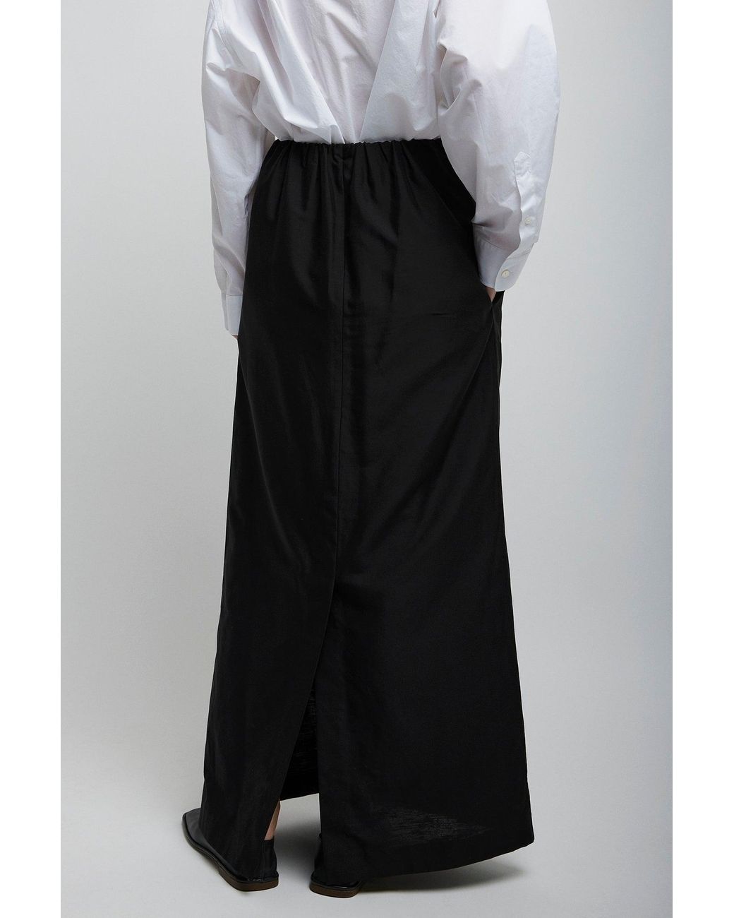The Row Saul Black Silk Cotton Skirt | Lyst