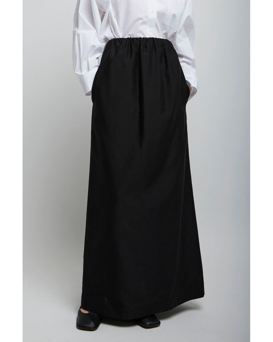 The Row Saul Black Silk Cotton Skirt | Lyst