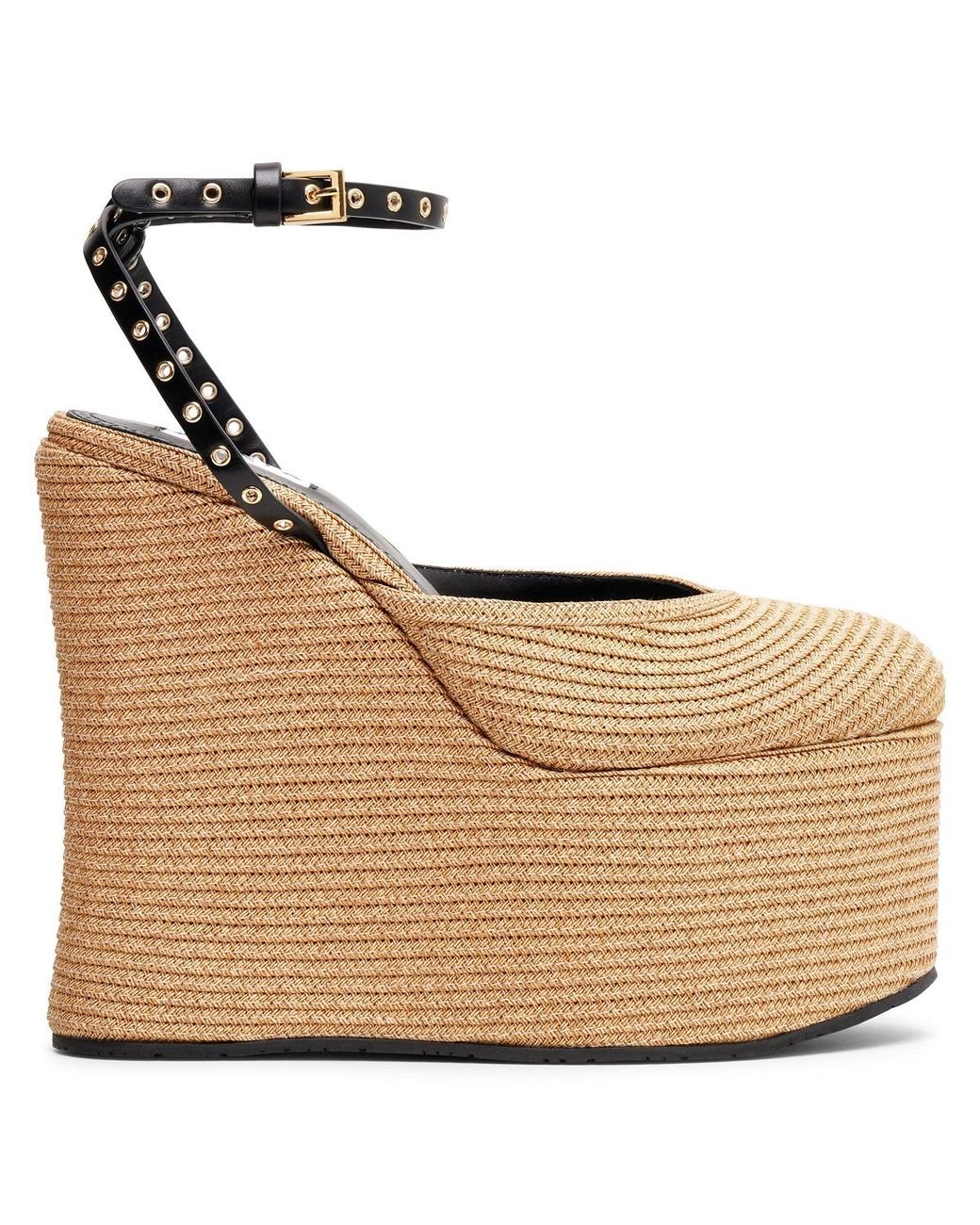 Alaïa Raffia Wedge Sandals in Natural | Lyst