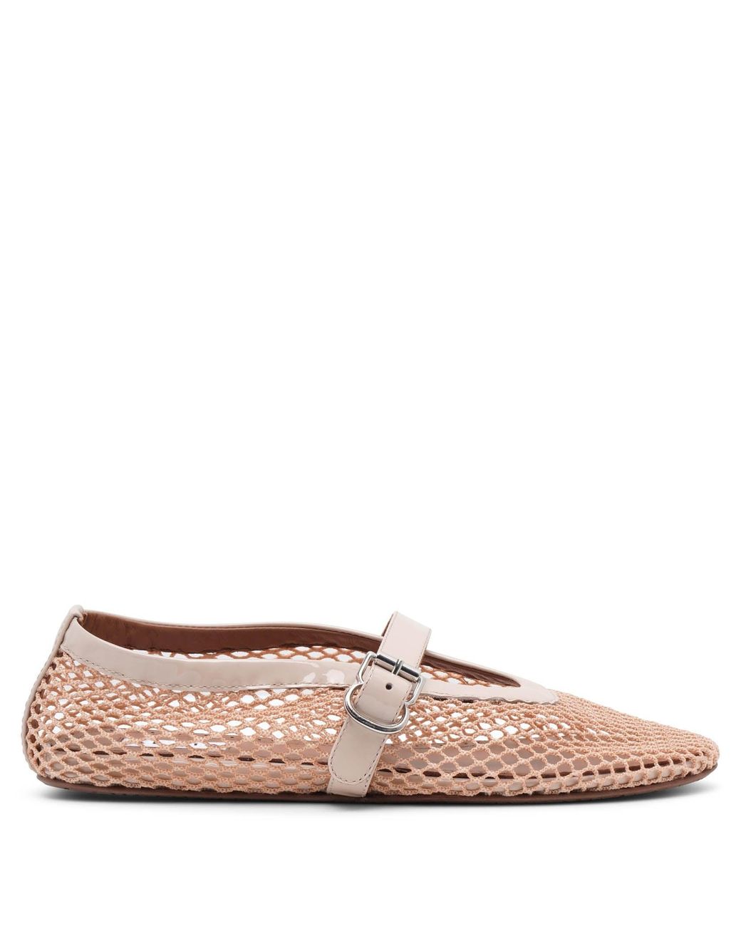 Alaïa Ala Strap Ballet Flats in Natural | Lyst