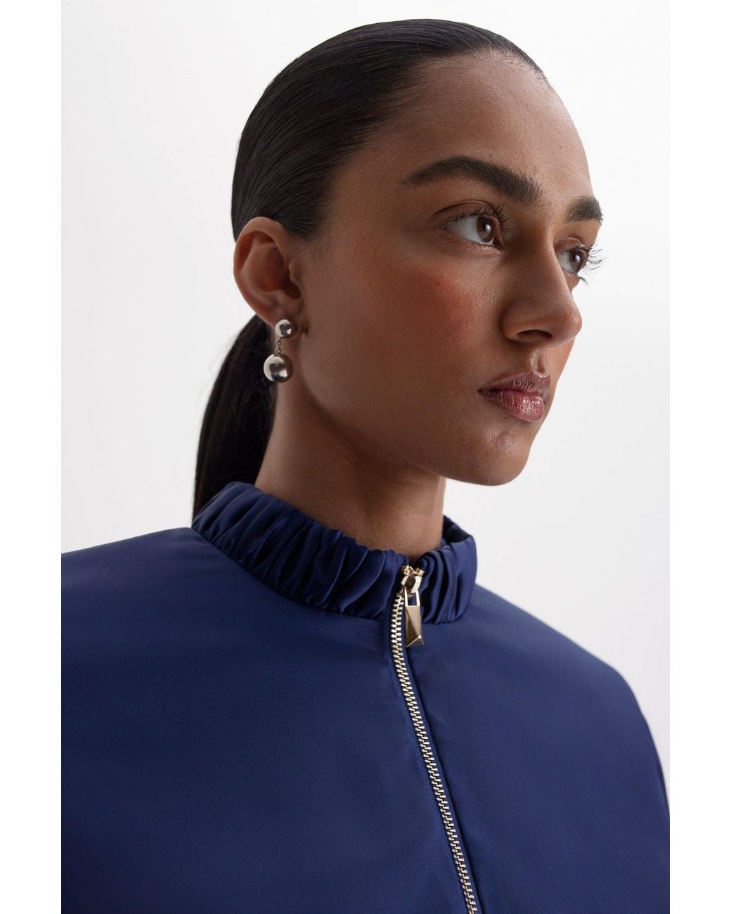 Scanlan Theodore Satin Bomber in Blue | Lyst
