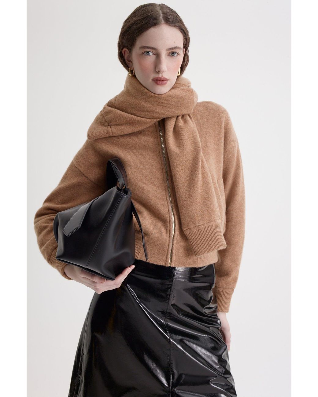 Scanlan Theodore Cashmere Bomber in Natural | Lyst