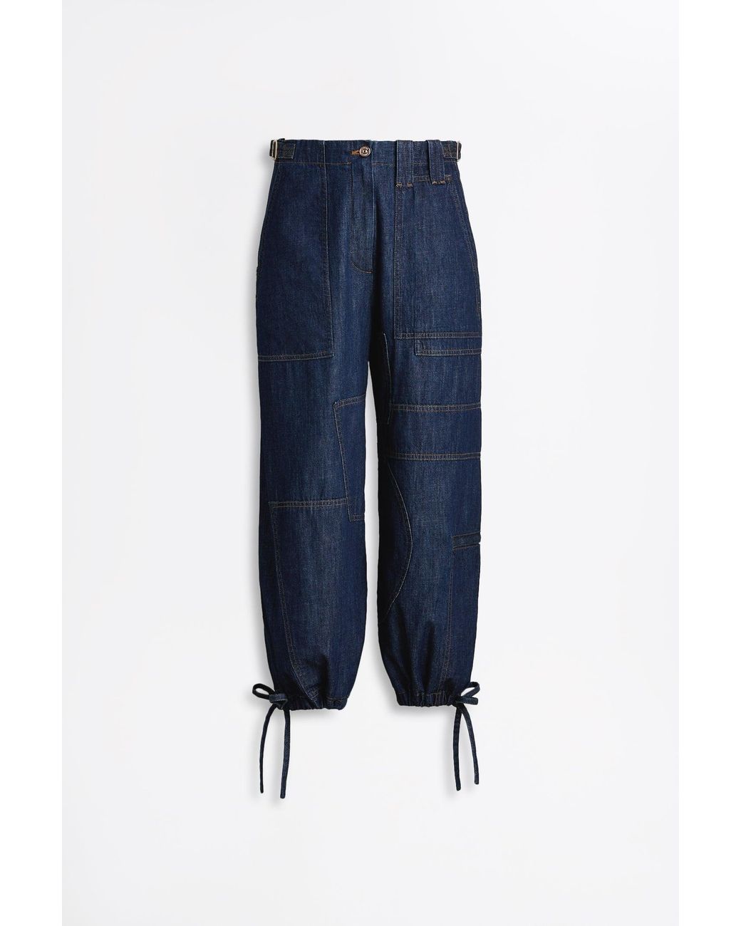 Scanlan Theodore Denim Cropped Cargo Jean in Blue | Lyst