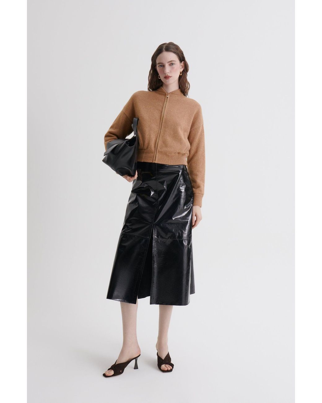 Scanlan Theodore Cashmere Bomber in Natural | Lyst