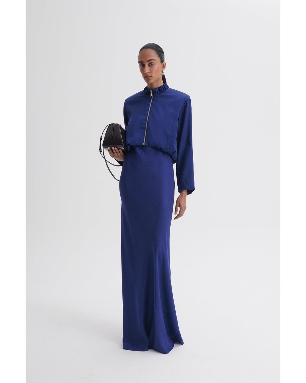 Scanlan Theodore Satin Bomber in Blue | Lyst