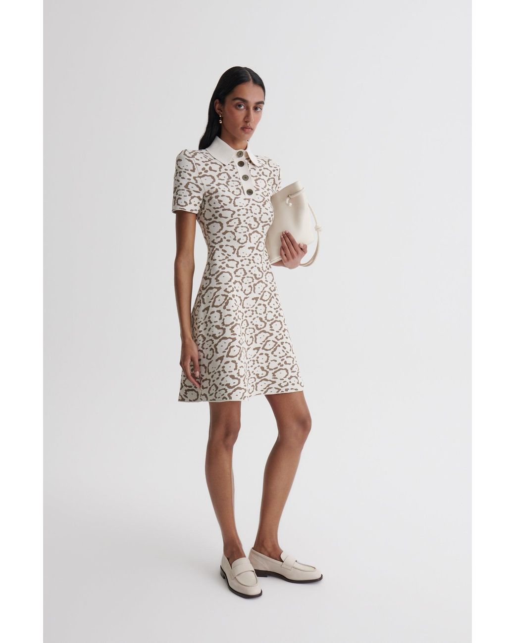 Scanlan Theodore Crepe Knit Jacquard Mini in White | Lyst
