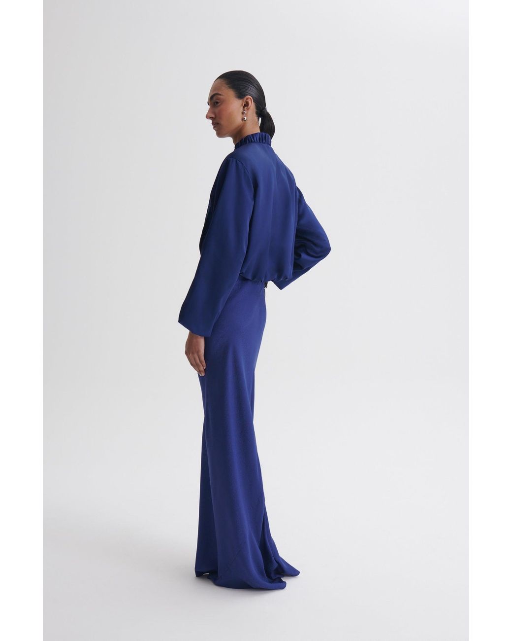 Scanlan Theodore Satin Bomber in Blue | Lyst