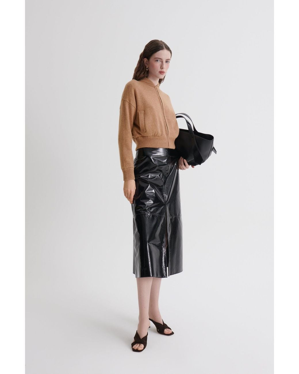 Scanlan Theodore Cashmere Bomber in Natural | Lyst