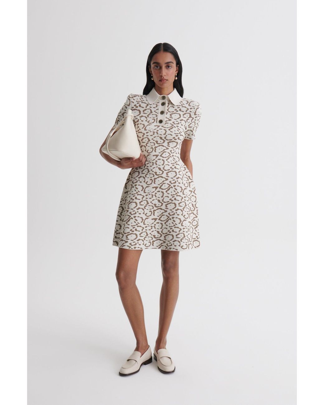 Scanlan Theodore Crepe Knit Jacquard Mini in White | Lyst