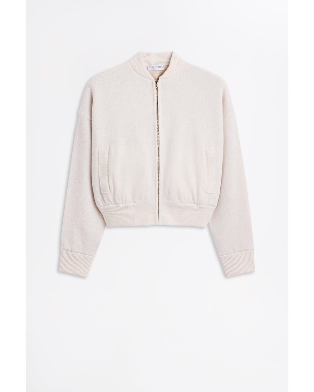 Scanlan Theodore Cashmere Bomber in White | Lyst