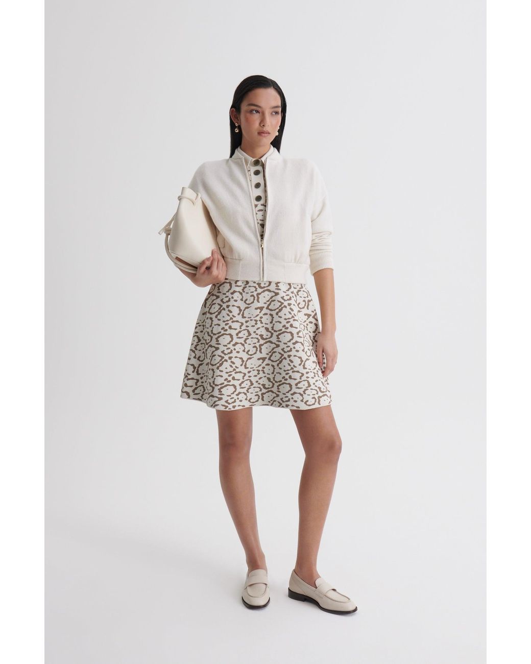 Scanlan Theodore Cashmere Bomber in White | Lyst