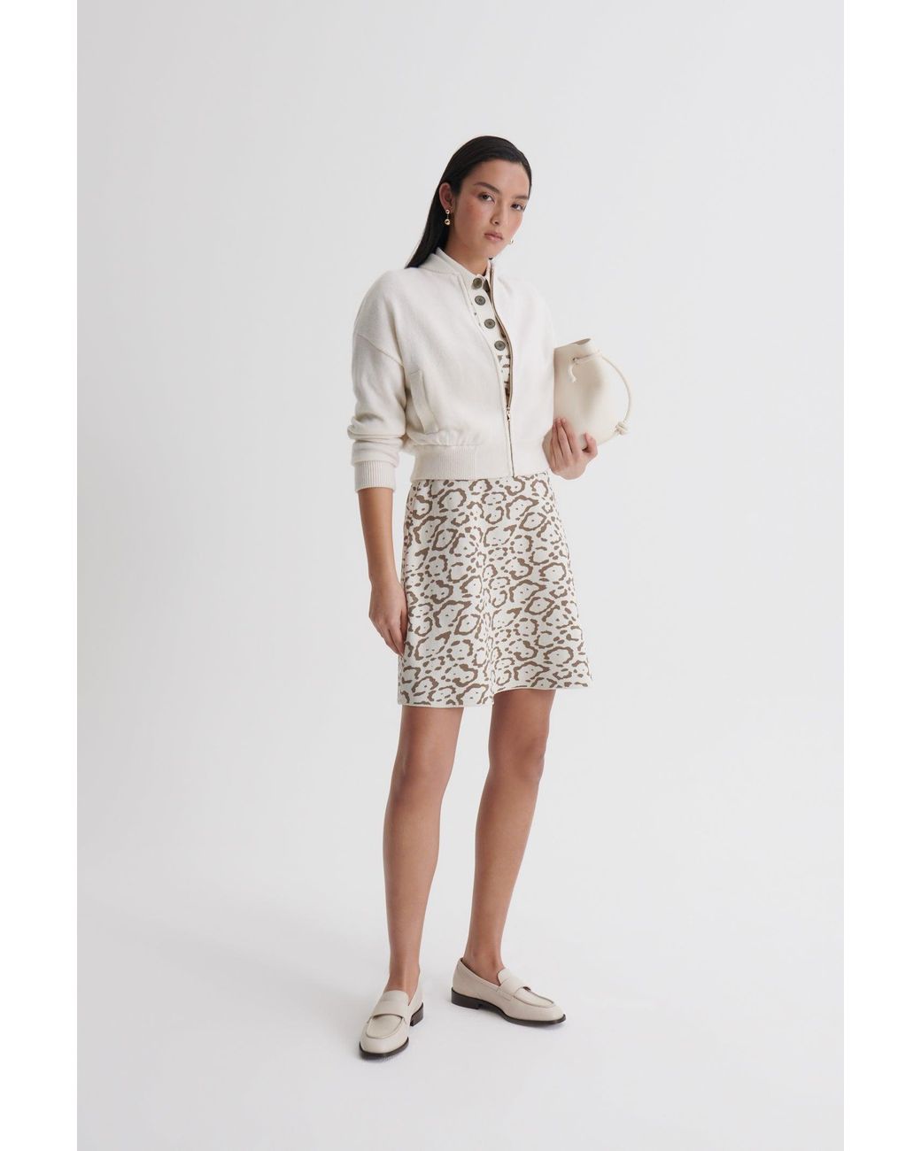Scanlan Theodore Cashmere Bomber in White | Lyst