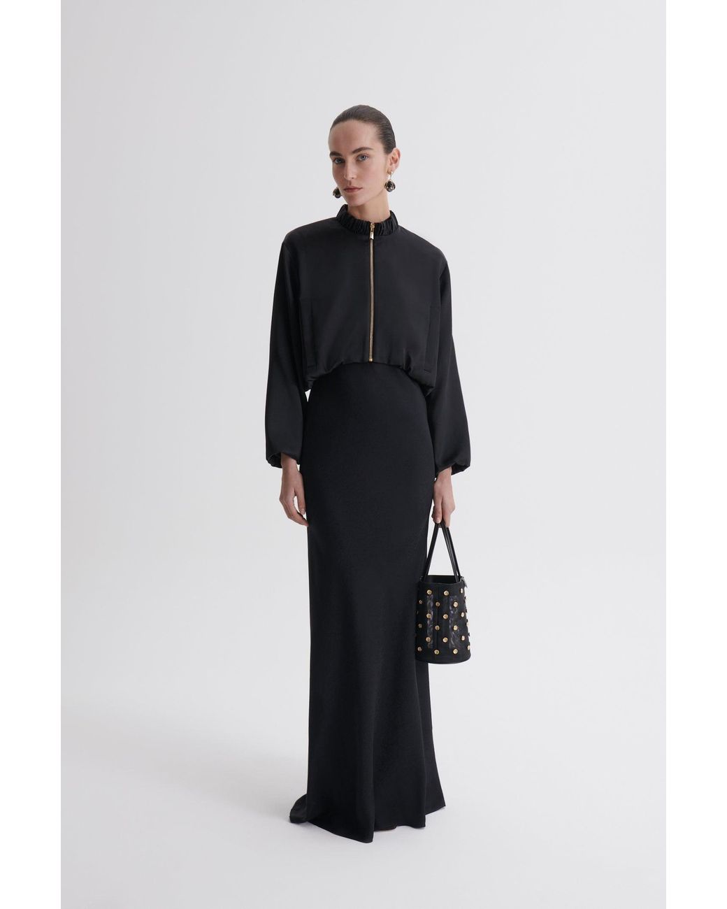 Scanlan Theodore Satin Bomber in Black | Lyst