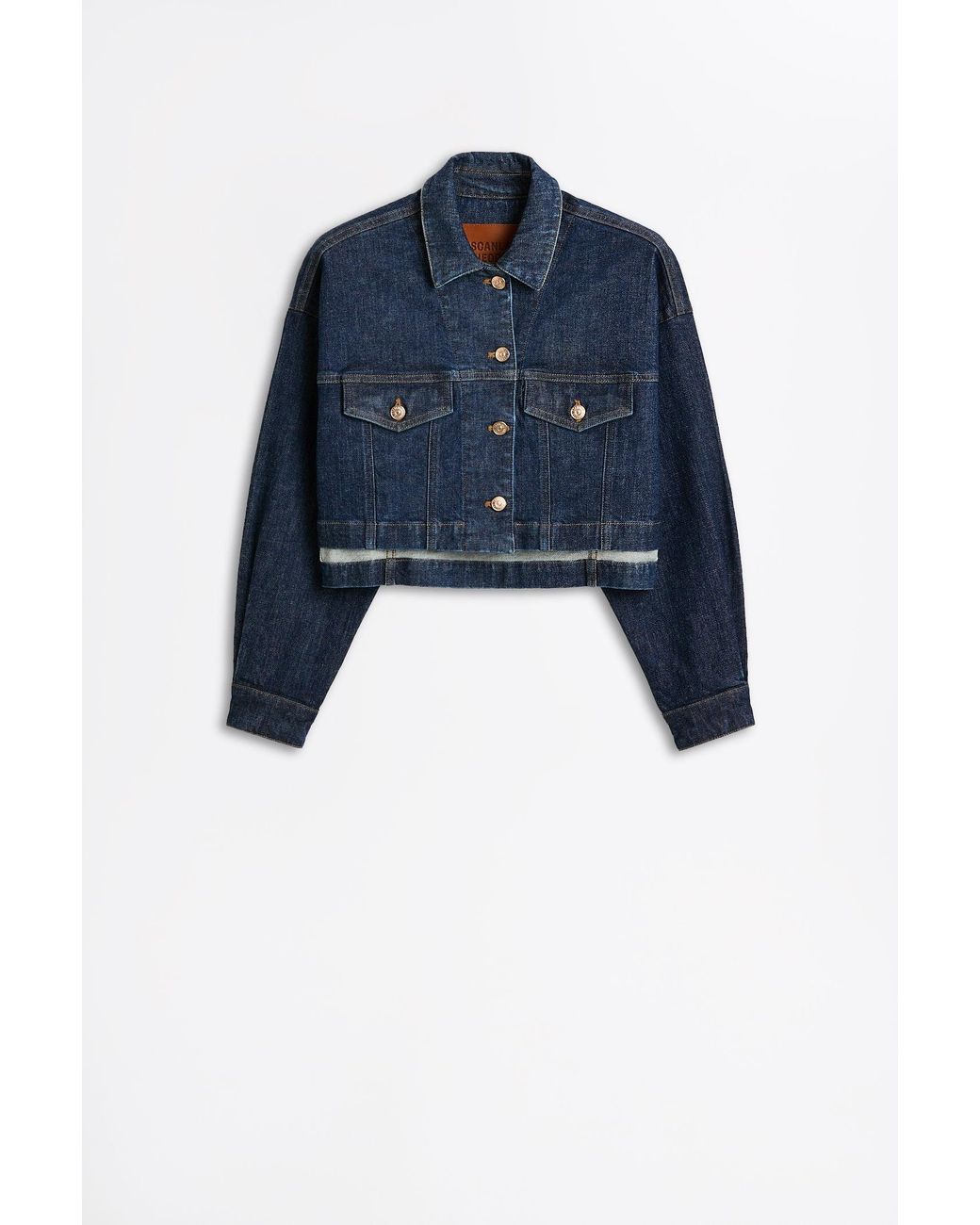 Scanlan Theodore Denim Cropped Jacket in Blue | Lyst