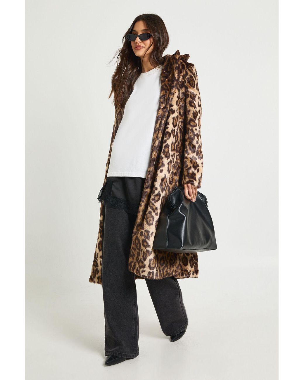 Boohoo Print Faux Pony Hair Fur Jacket | Lyst UK