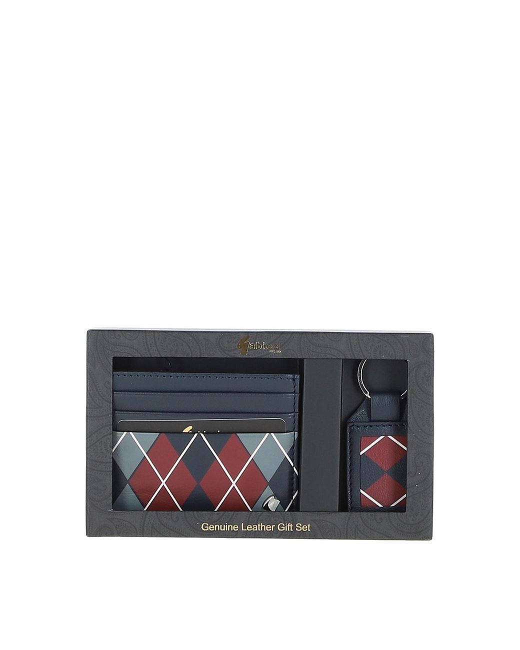 Gabicci '302' Real Leather Card Holder & Key Ring Gift Set in Grey for ...