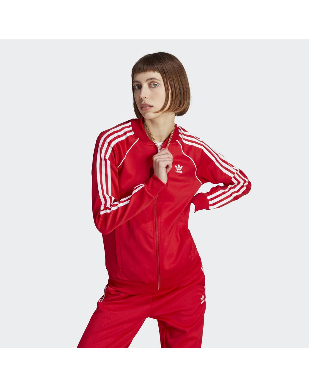 adidas Originals Adicolor Classics Sst Track Top in Red | Lyst UK