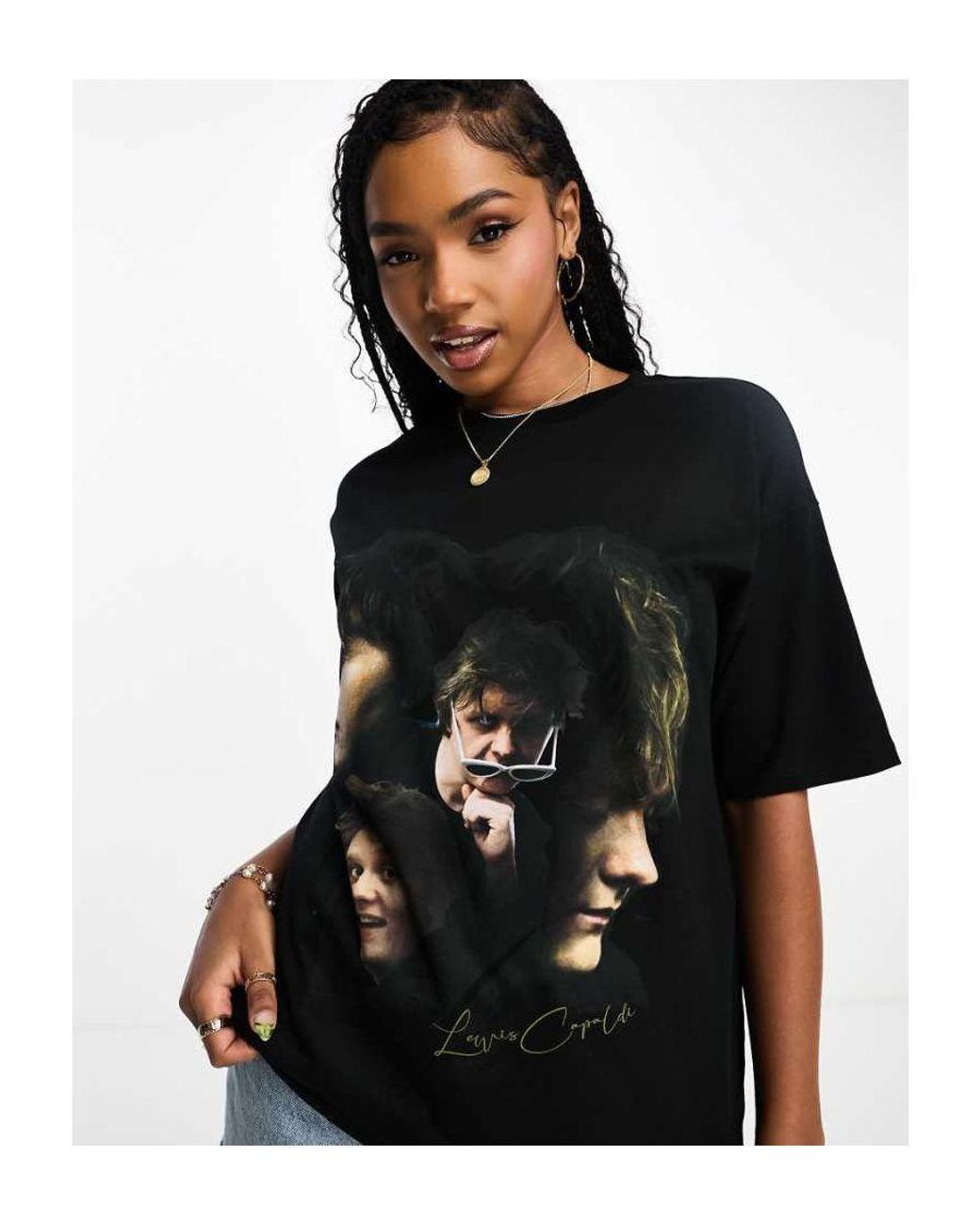ASOS Oversized T-Shirt With Lewis Capaldi Licence Graphic in Black ...