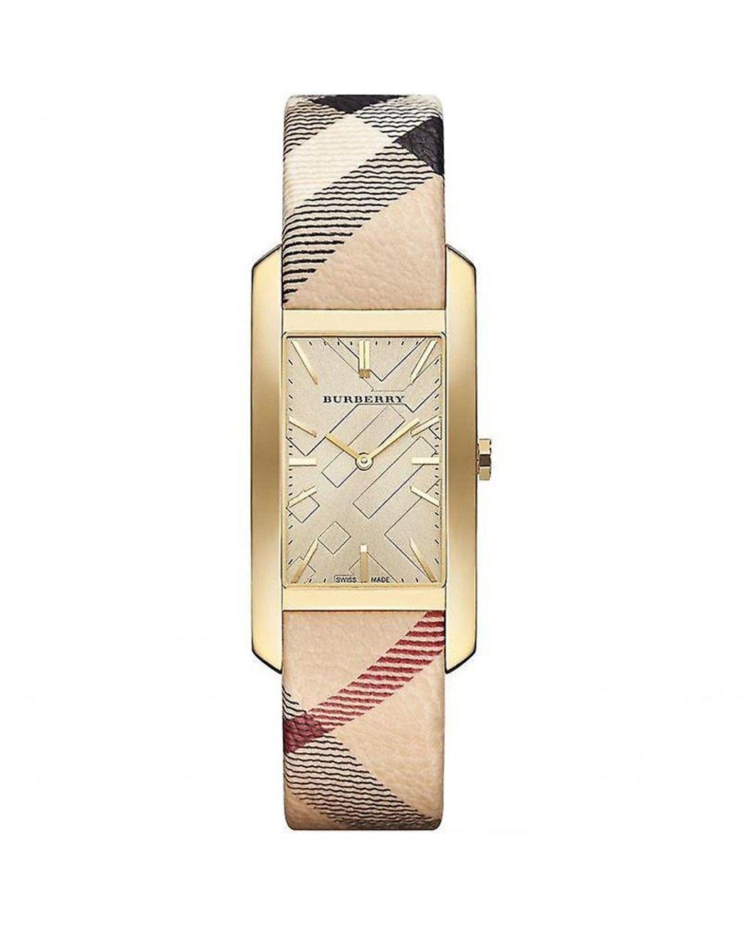 Burberry Bu9407 25Mm Case Leather Ladies' Watch in Metallic | Lyst UK