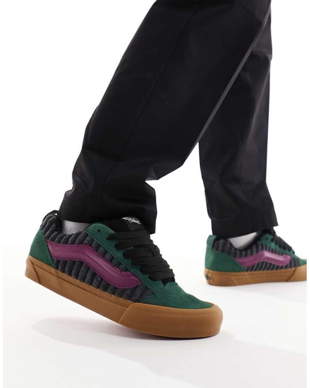 Vans Corduroy Multi Coloured Knu Skool Chunky Trainer With Gum Sole in ...