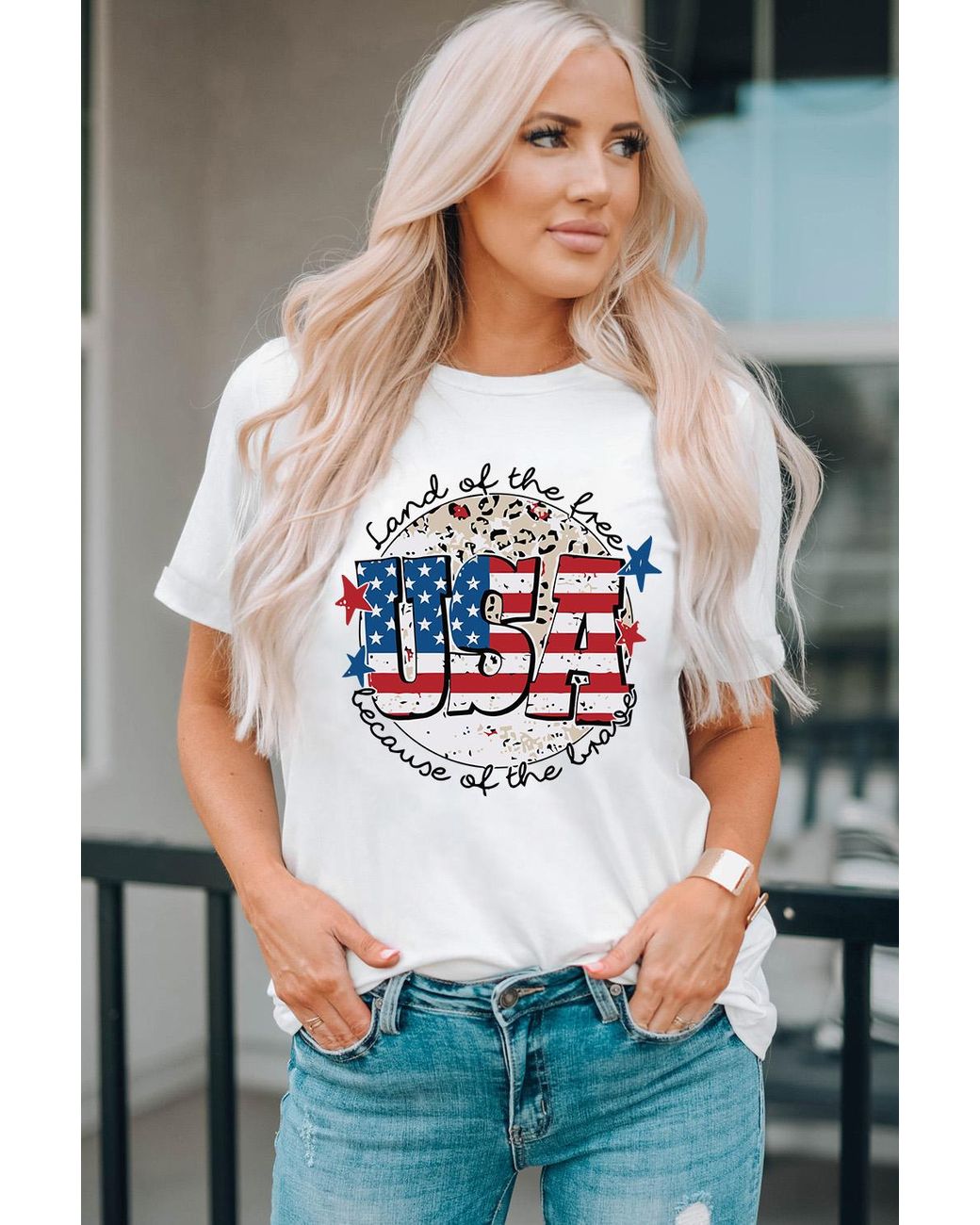 Everyday the Label Usa Flag Slogan Graphic T-Shirt in Grey | Lyst UK