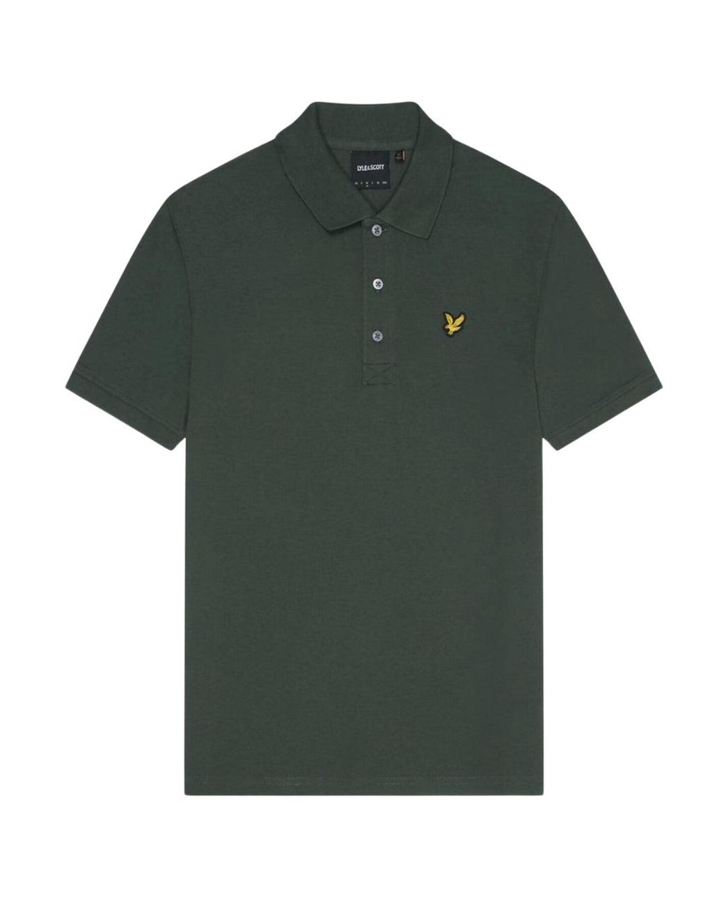 Lyle & Scott Branded Chest Logo Deep Polo Shirt in Green for Men | Lyst UK