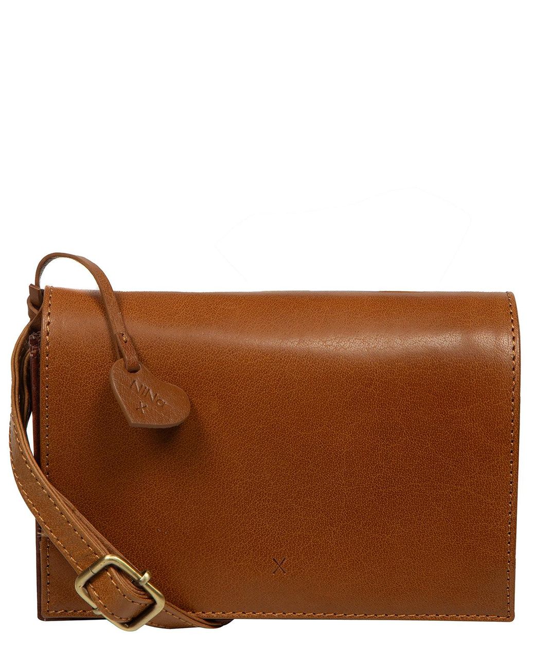 NiNa Amora 'Chiara' Conker & Dark Tan Leather Cross Body Bag in Brown ...