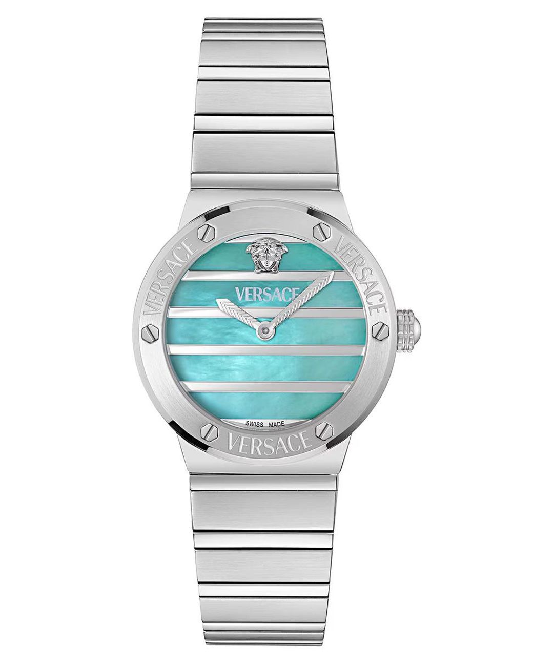 Versace Greca Logo Pearl Watch Ve0S00225 Stainless Steel in Blue | Lyst UK