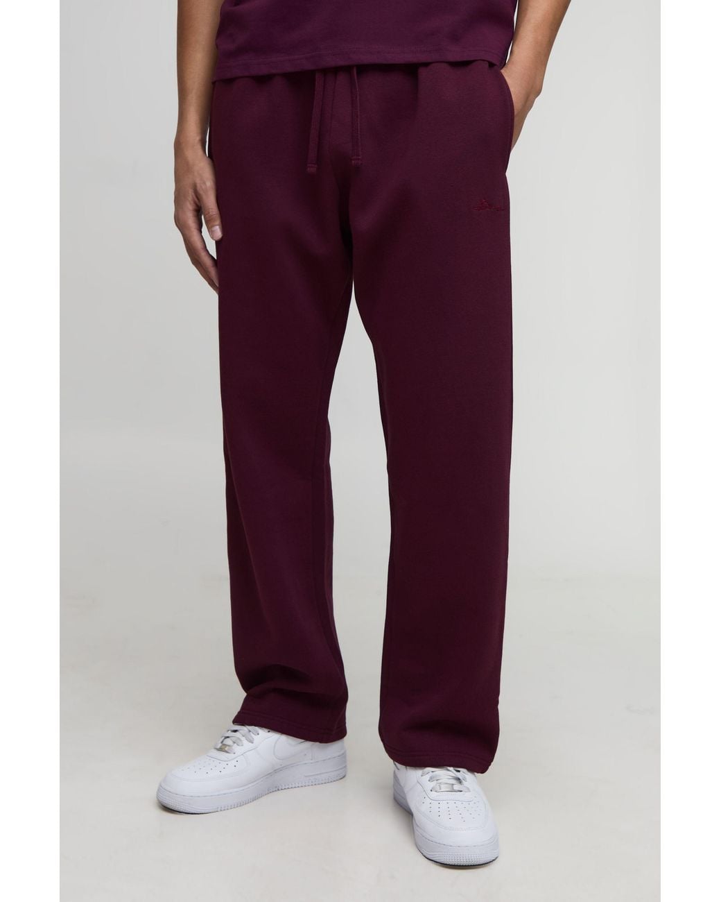BoohooMAN Basic Bm Signature Straight Leg Jogger in Red for Men | Lyst UK