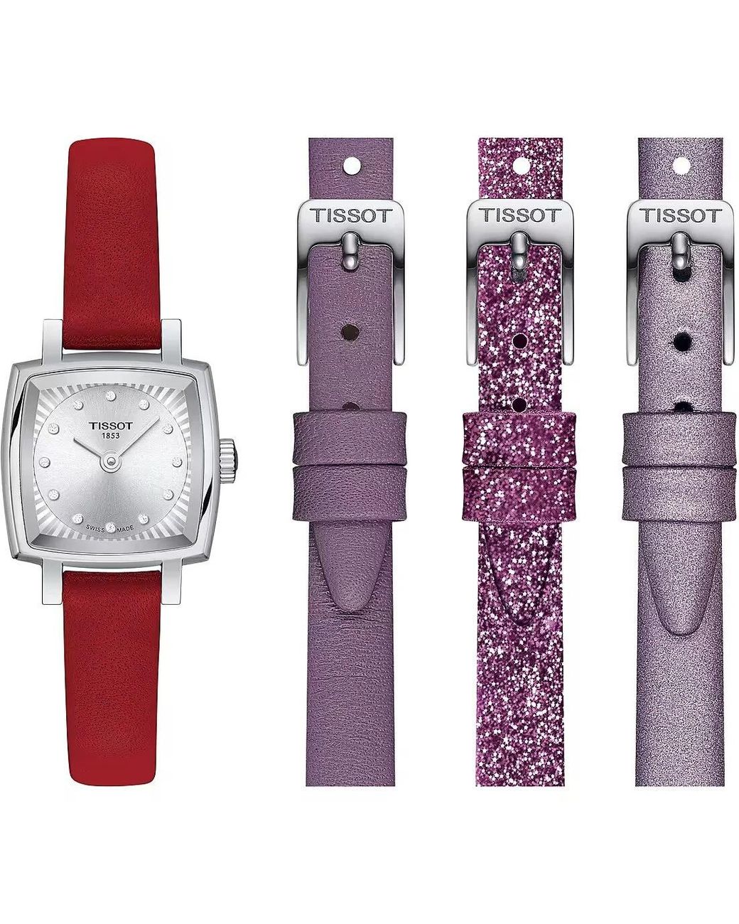 Tissot Lovely Square Valentines Watch T0581091603600 Leather in Purple ...
