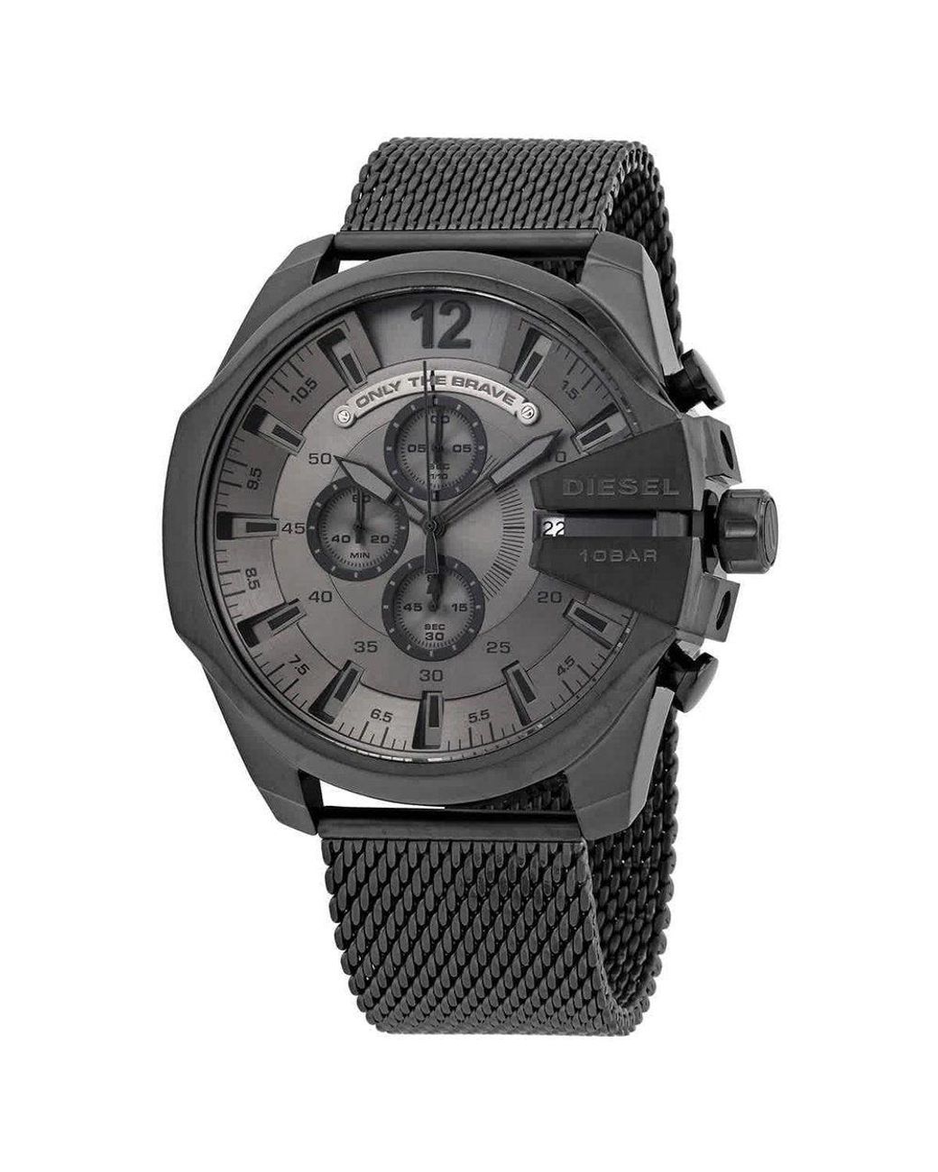 DIESEL Dz4527 Mega Chief Chronograph Gunmetal Stainless Steel Watch in ...
