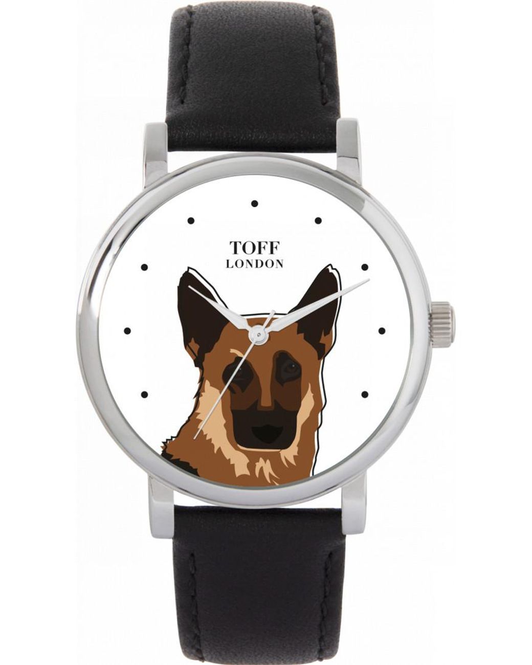 Toff London Tlws-21844 Ladies German Shepherd Dog Head Watch in Black ...