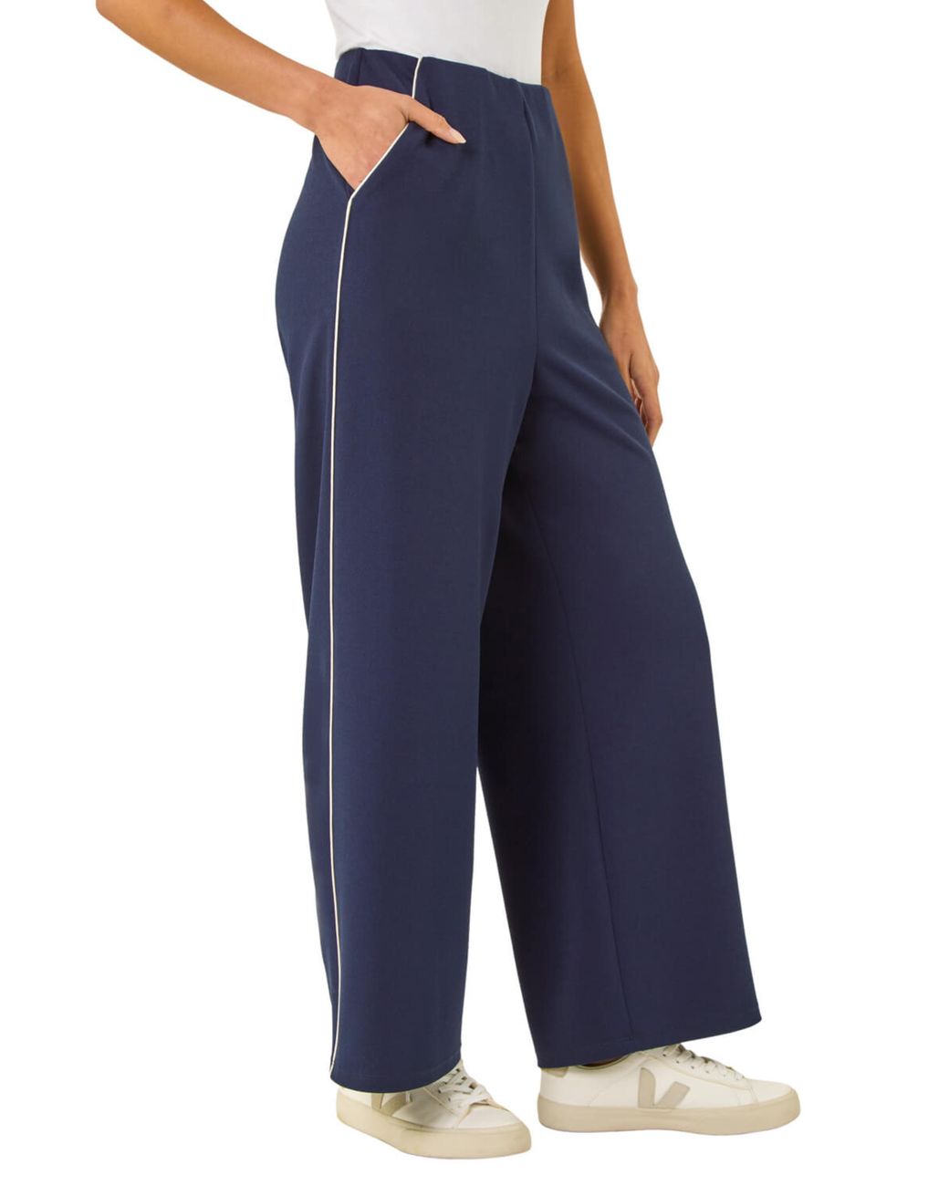 Roman Petite Side Seam Stretch Trouser in Blue | Lyst UK