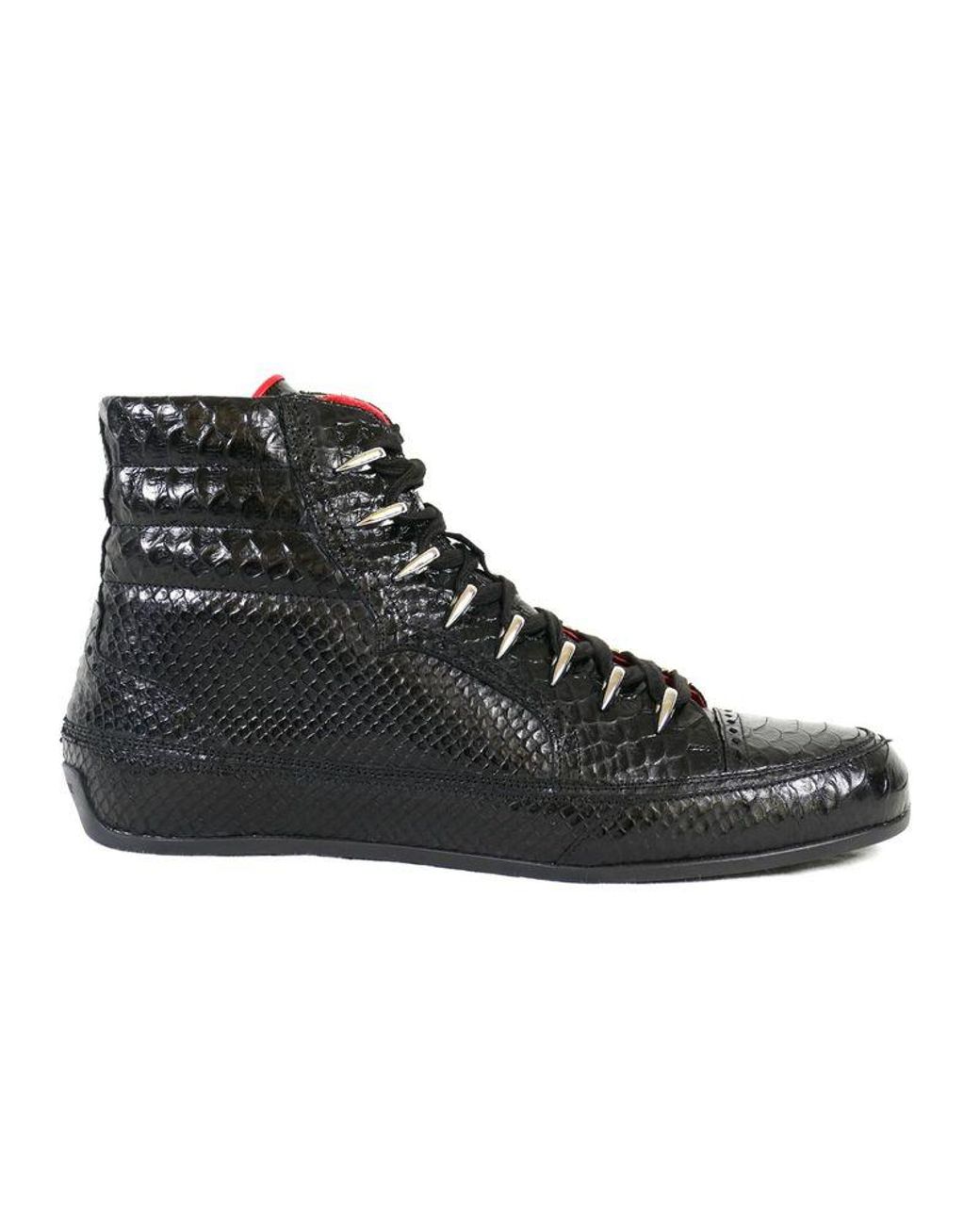 Jeffery West 'Vicious' Luxury Italian High Top Sneaker Leather in Black ...