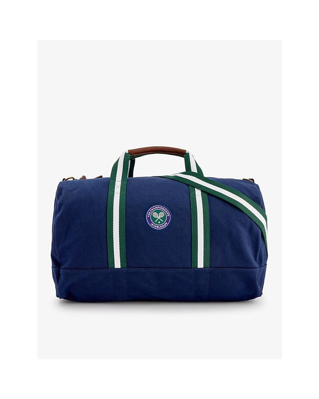 Polo Ralph Lauren X Wimbledon Tennis Badge Cotton Canvas Duffle Bag In