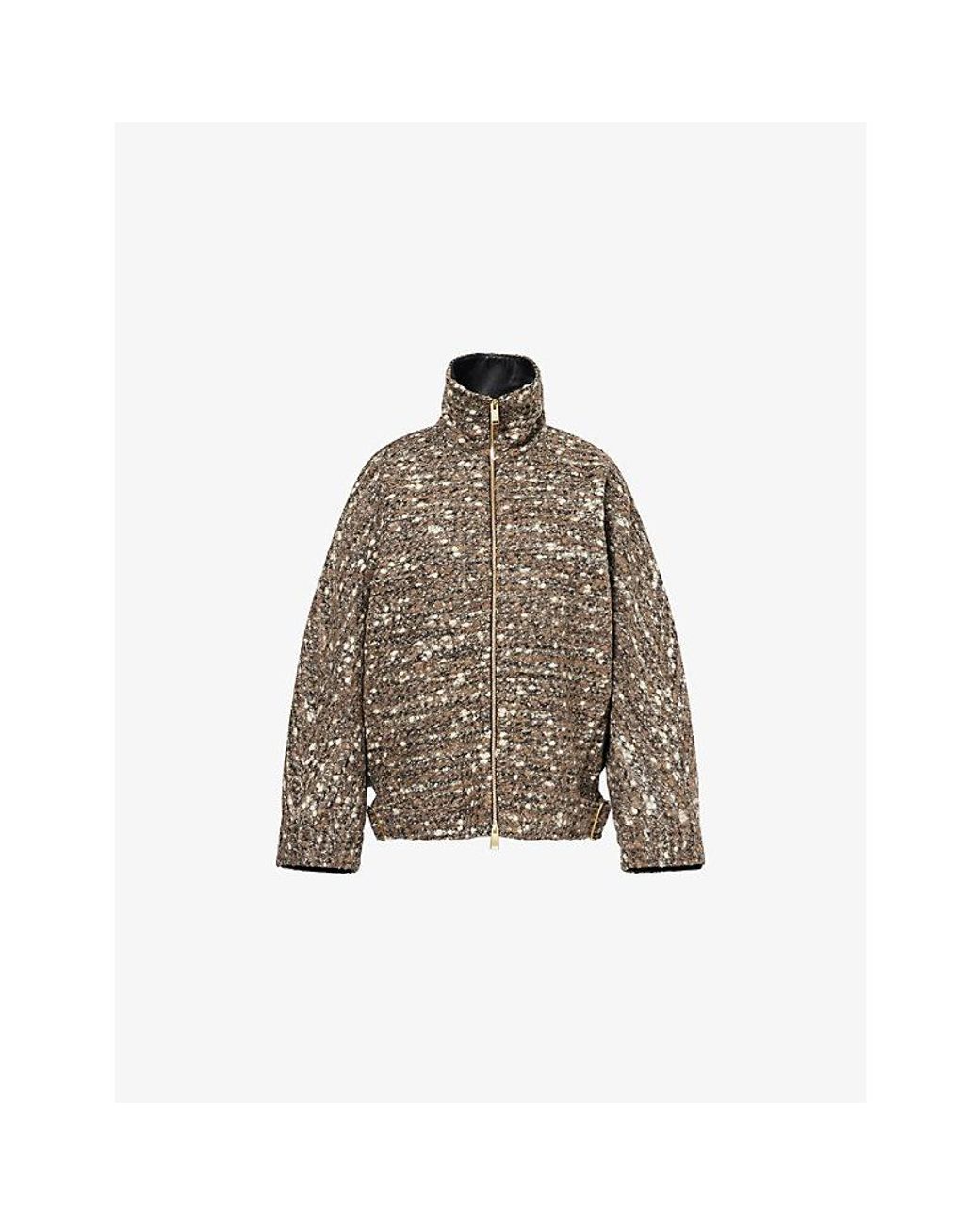 DARKPARK Celine Bouclé Wool-Blend Jacket in Brown | Lyst