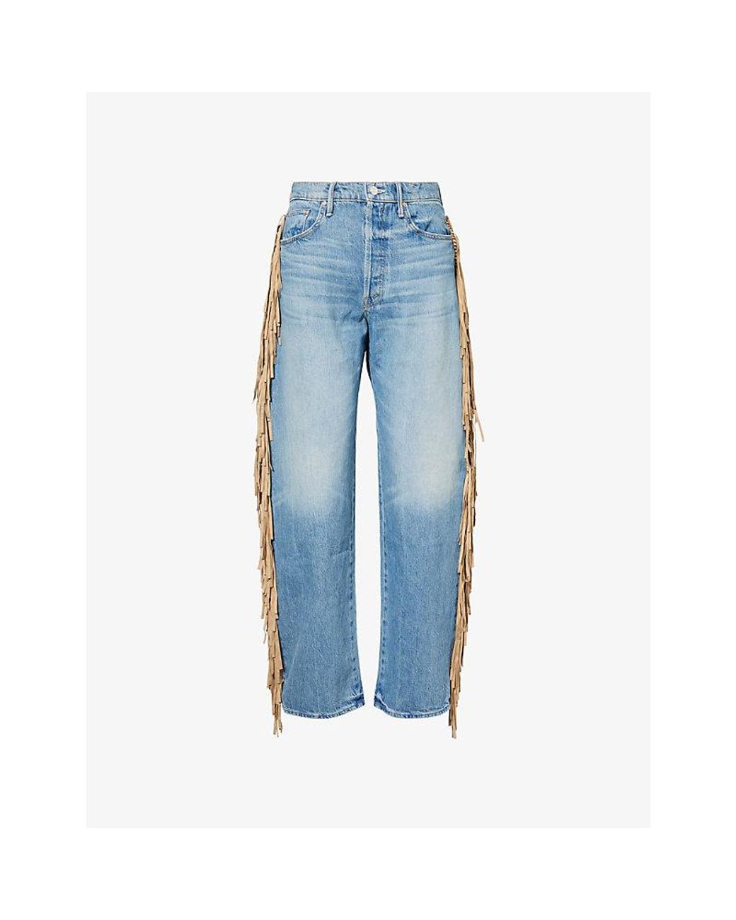 Mother The Fringe Half Pipe Denim Jeans in Blue | Lyst UK