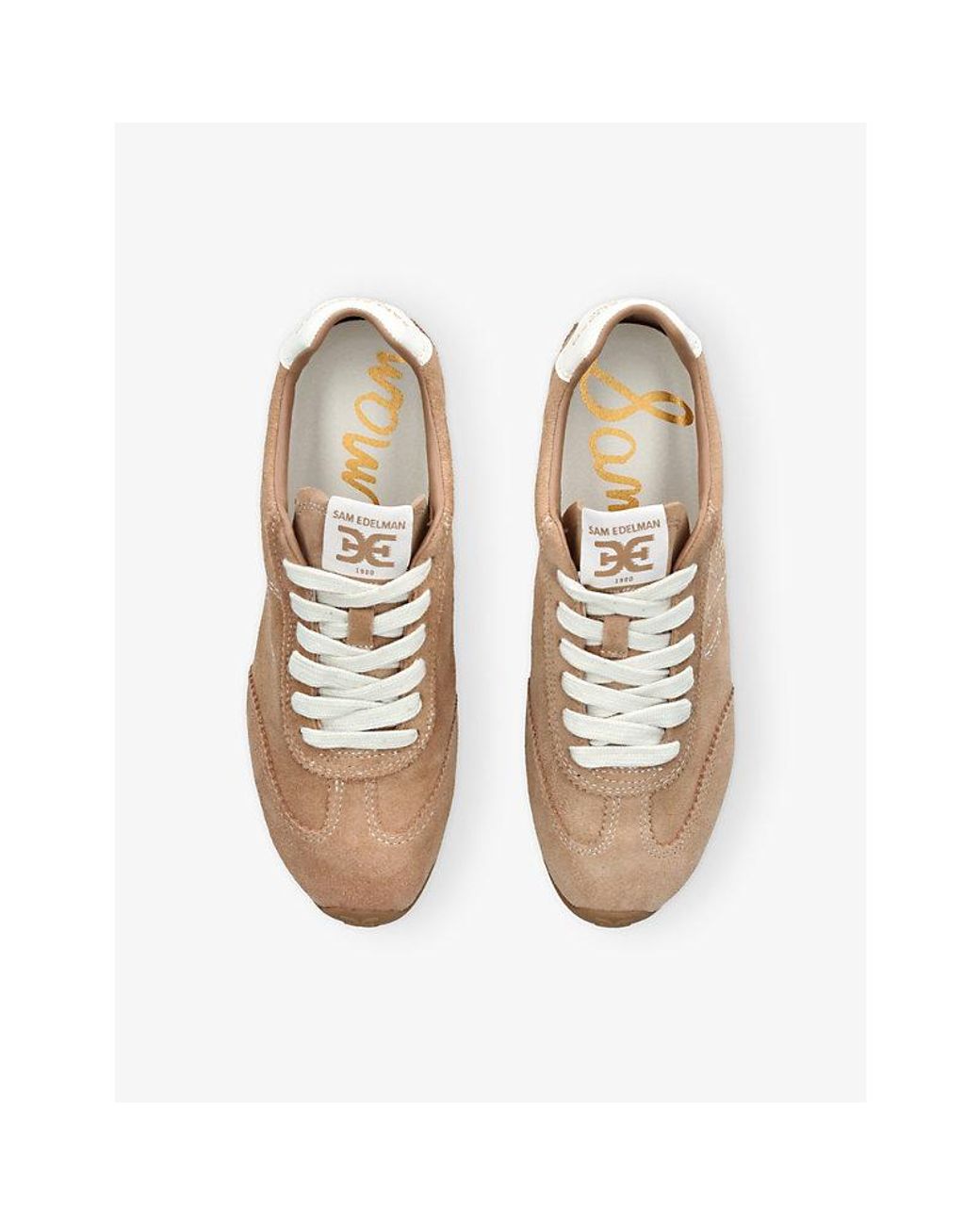 Sam Edelman Isella Suede Trainers in Natural | Lyst UK