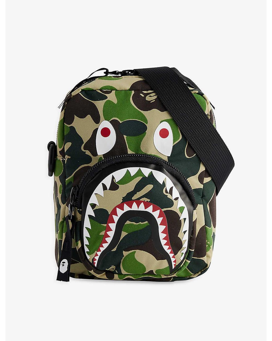 A Bathing Ape Mini Shark Shell Cross-body Bag in Green for Men | Lyst UK