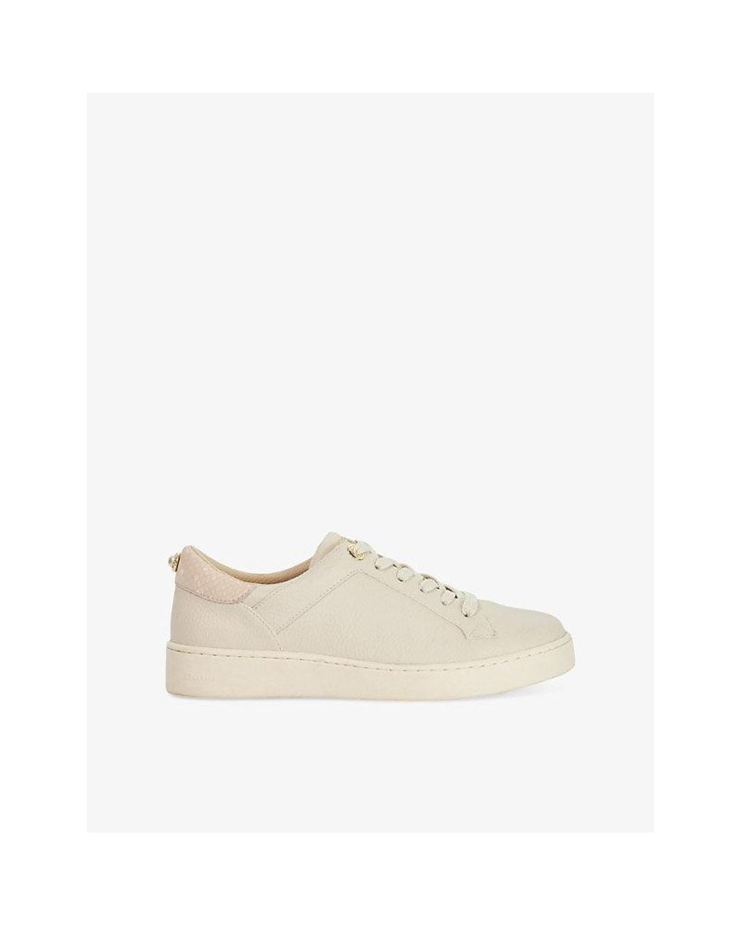 Dune Emba Faux-Leather Trainers in Natural | Lyst UK
