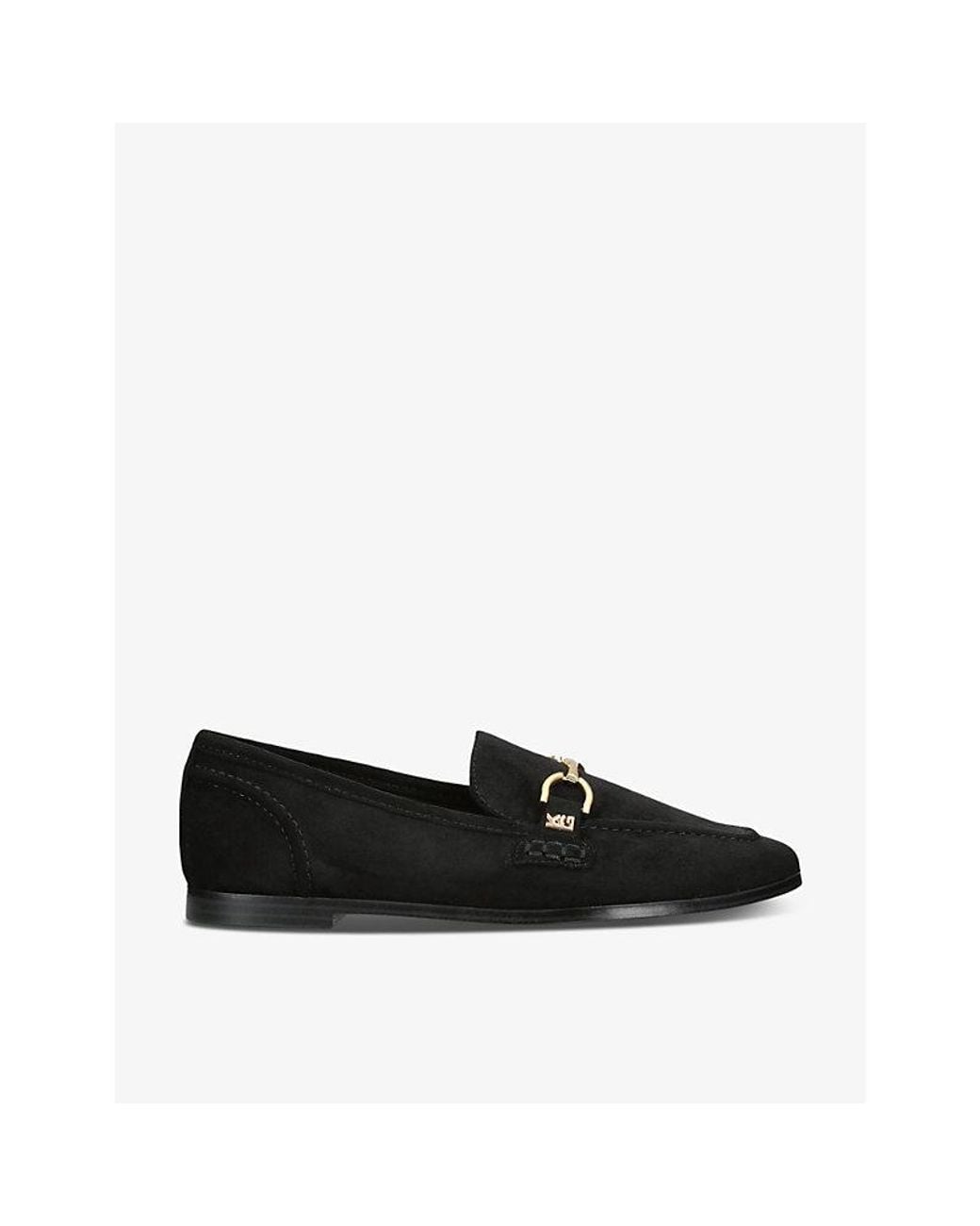 KG by Kurt Geiger Madeline Horse-Bit Chain Fabric Loafers in Black ...