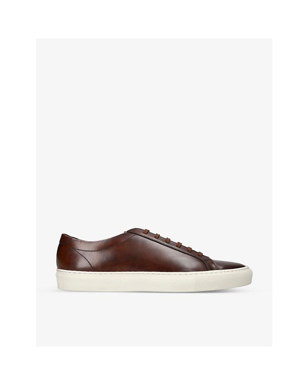 Loake Sprint Contrast-Stich Leather Low-Top Trainers in Brown for Men ...