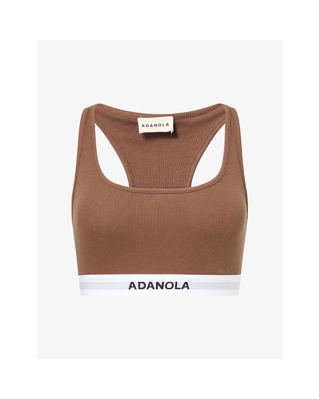 ADANOLA Intimate Racer-Back Cotton-Jersey Bra in Brown | Lyst UK