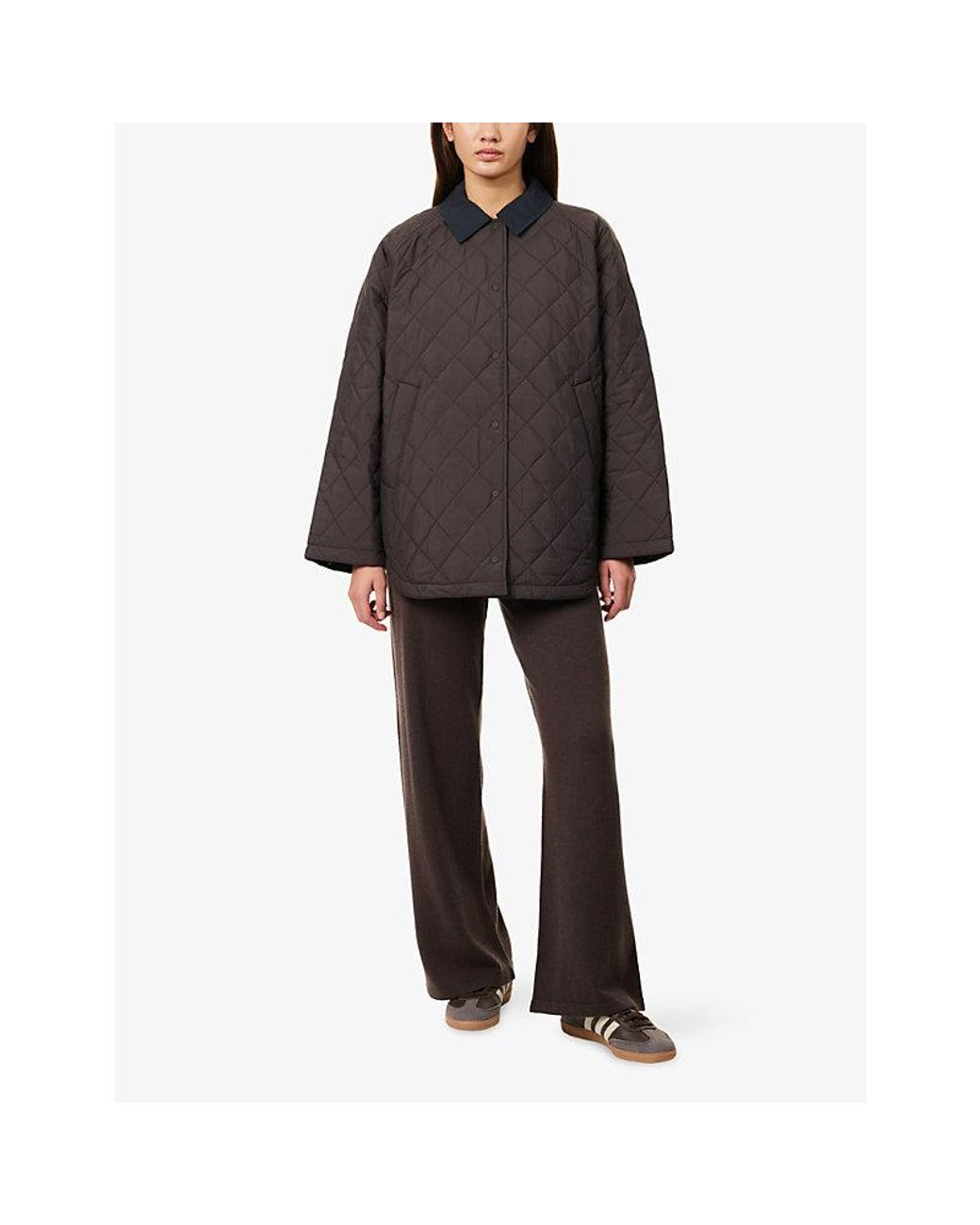 WE Are Tala Collared Reversible Quilted Jacket in Brown | Lyst UK