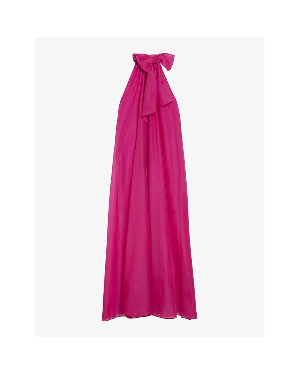 Ted Baker Arikaa Neck-tie Woven Maxi Dress in Pink | Lyst