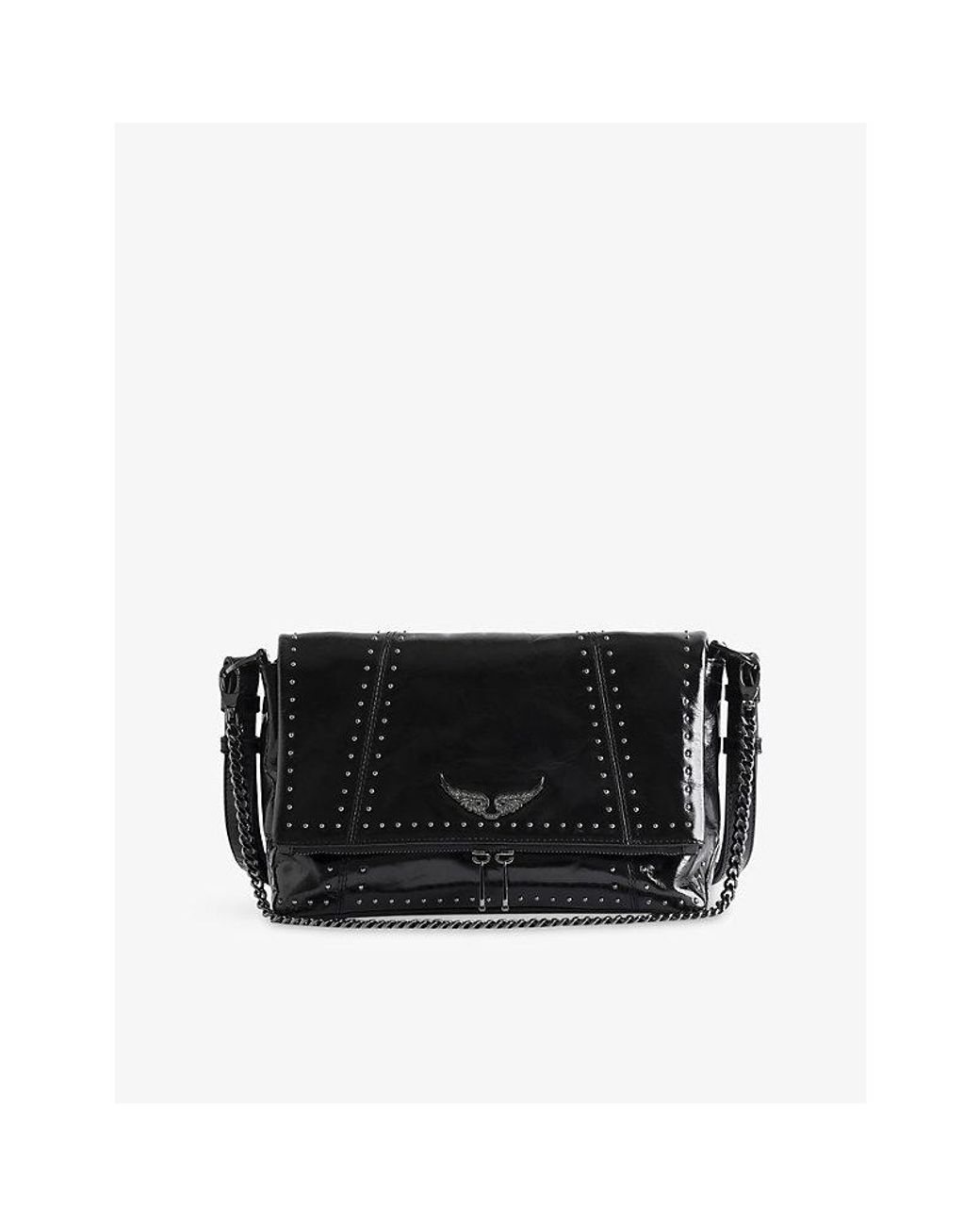 Zadig & Voltaire Rocky Ii Patent-Leather Shoulder Bag in Black | Lyst UK