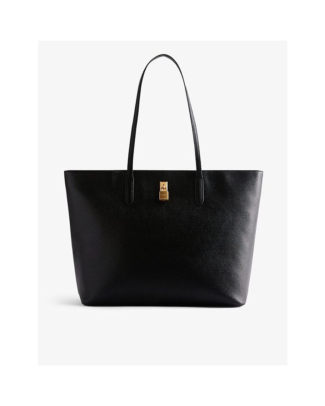 Ted Baker Londonn Padlock-embellished Leather Tote Bag in Black | Lyst